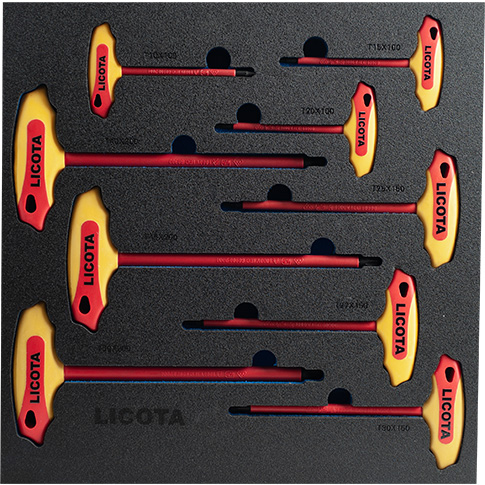 Easy Carrying ACK-V2003 - 9PCS T-8 VDE HANDLE STAR KEY WRENCH SET | LICOTA